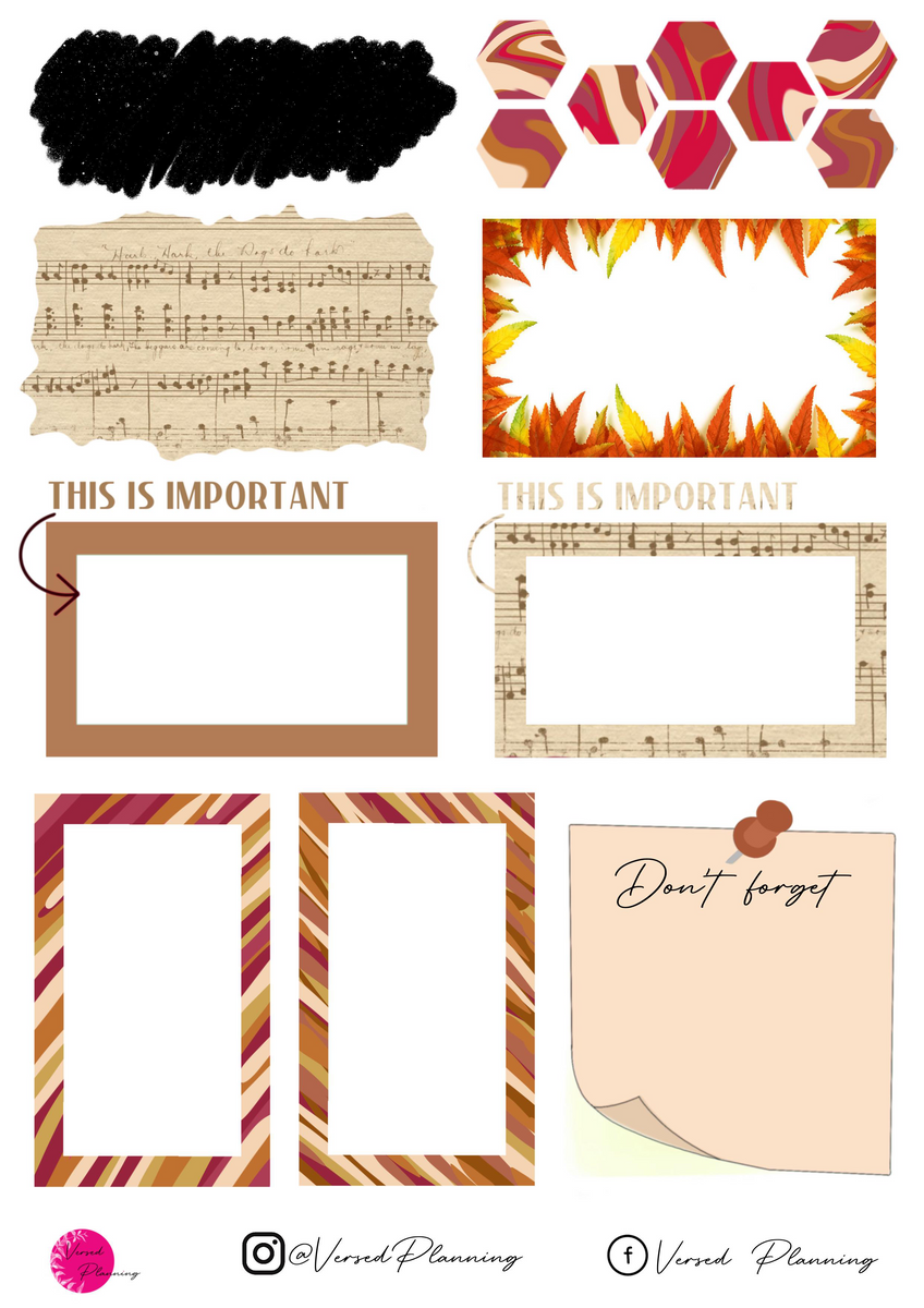 Fall Musical Notes Functional Sheet – VERSED PLANNING